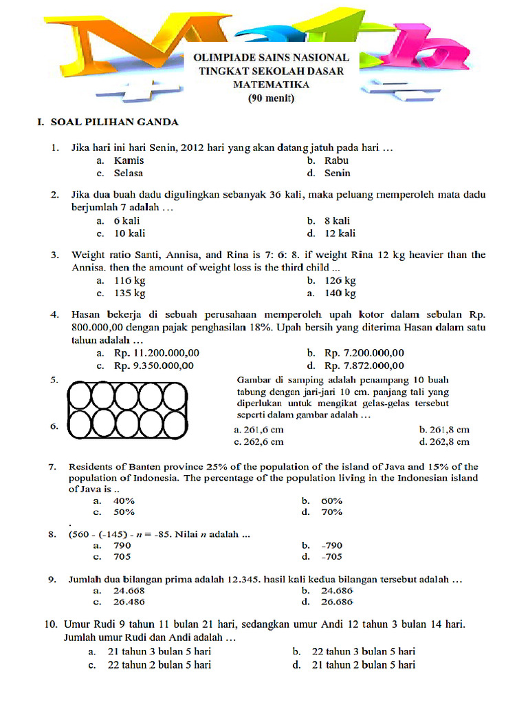 Soal Olimpiade Matematika - SD | PDF