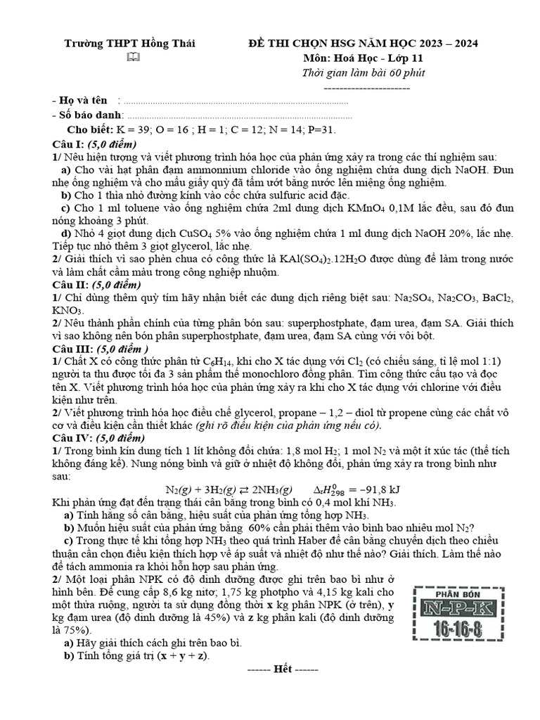 Hsg Ph Thái 2024 | PDF