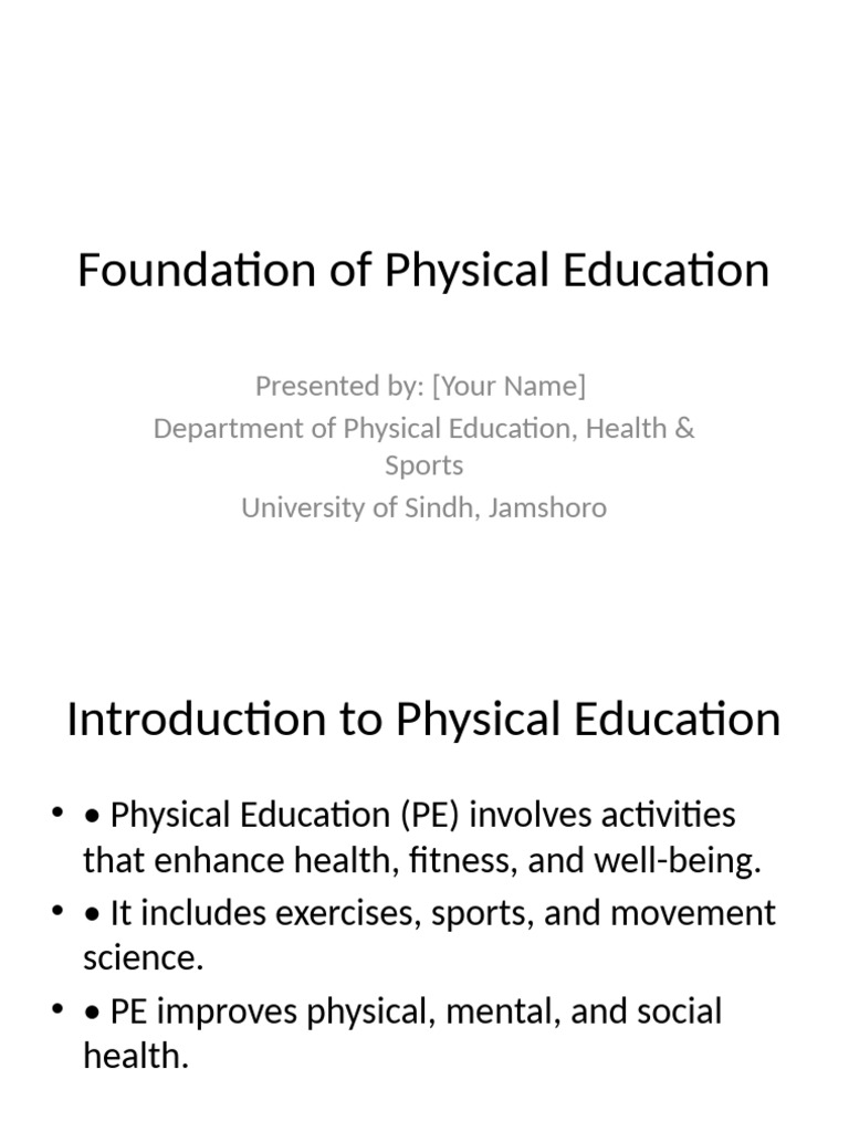 Foundation of Physical Education | PDF