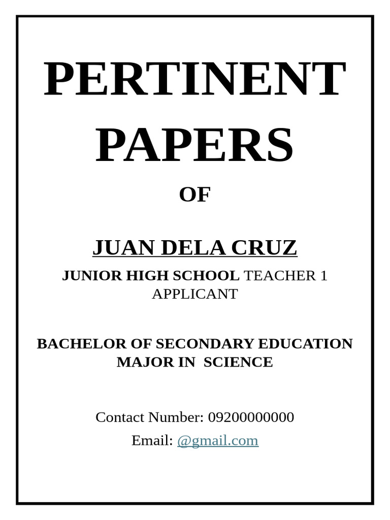 Pertinent Cover Page | PDF