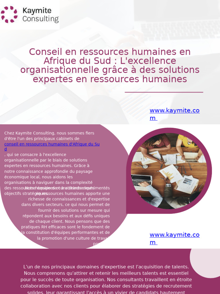 Conseil en ressources humaines en Afrique du Sud L'excellence ...