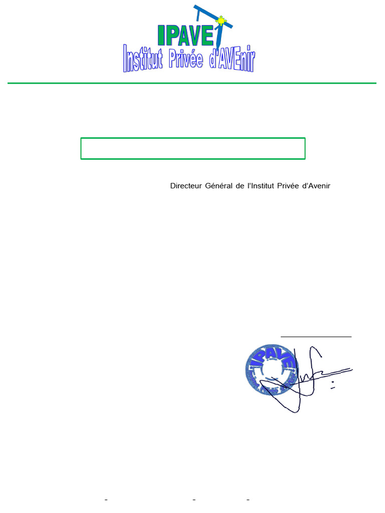 Certificat Ipave | PDF
