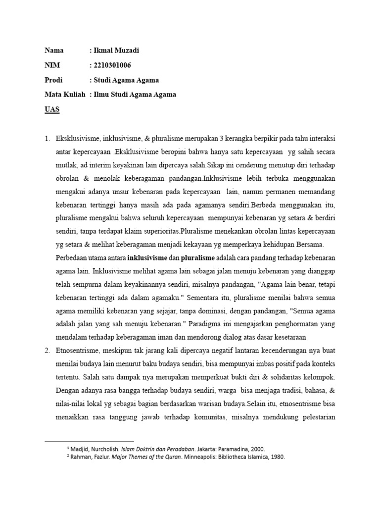 UAS SAA Ikmal Muzadi | PDF