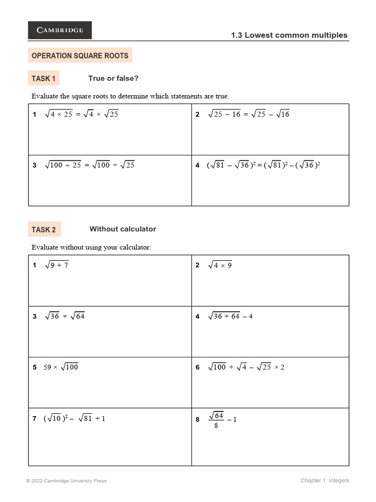 Operation-square-roots | PDF