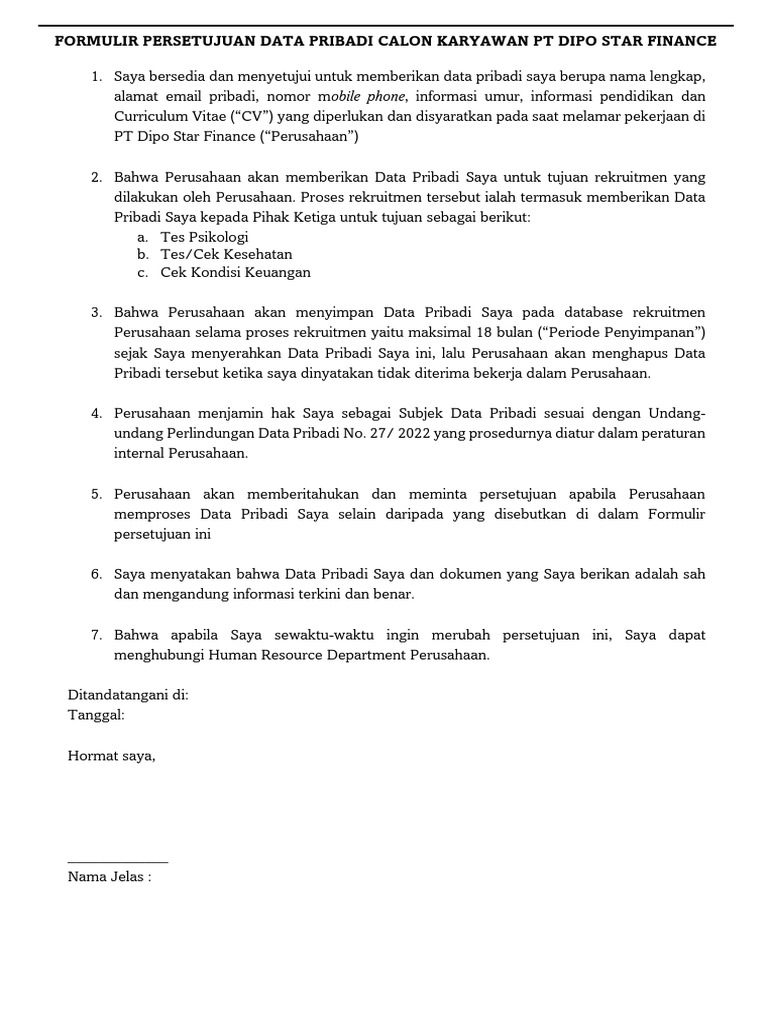 Consent Candidate DSF | PDF