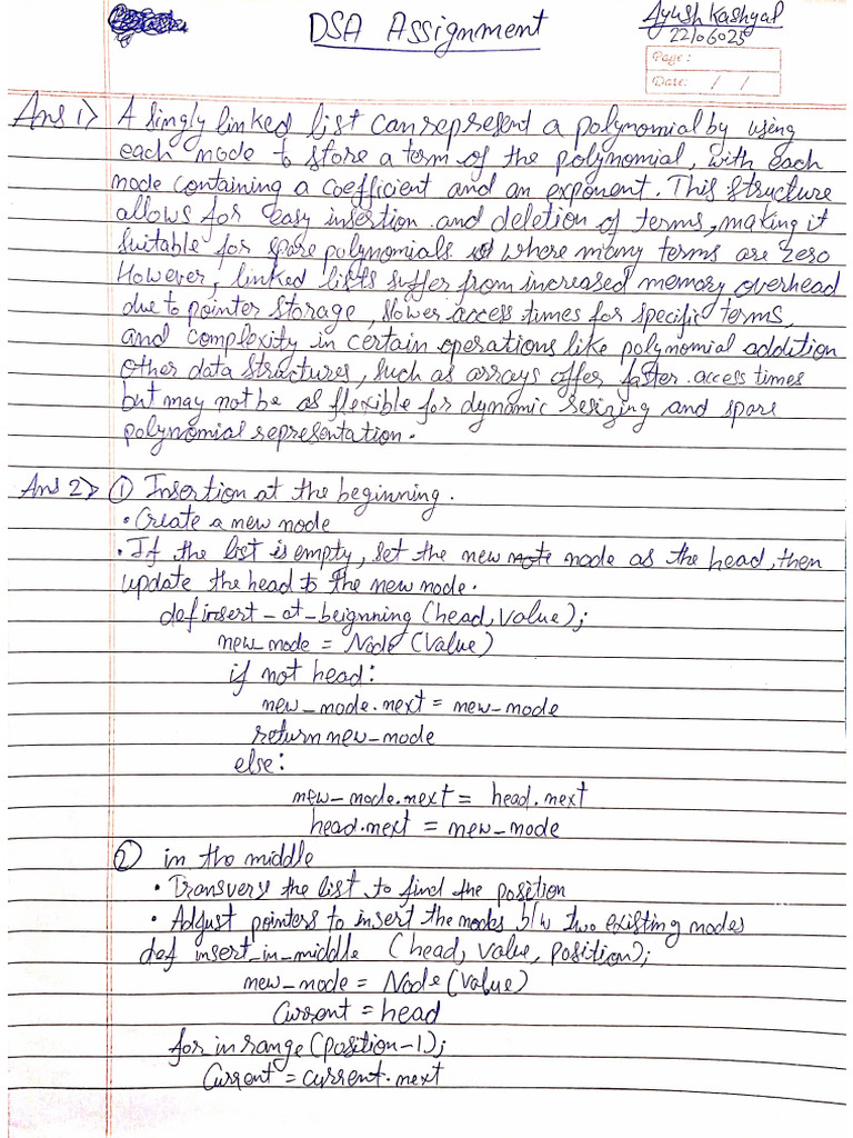 Dsa Assignment 22106025 | PDF