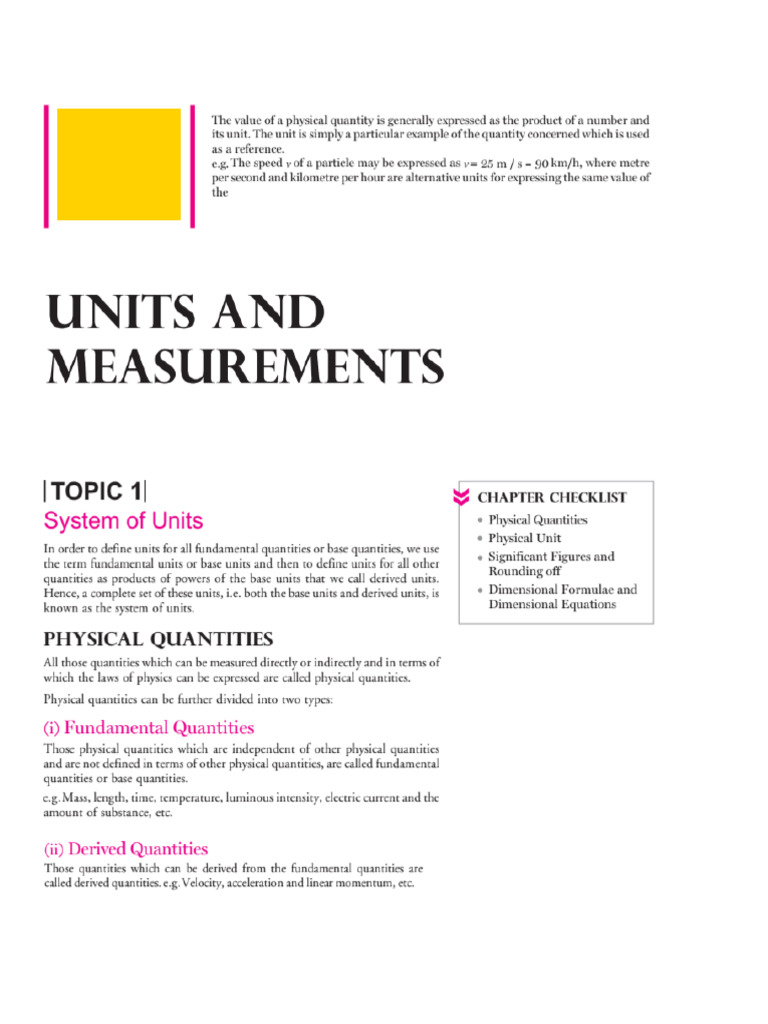 Unit and Dimensions | PDF