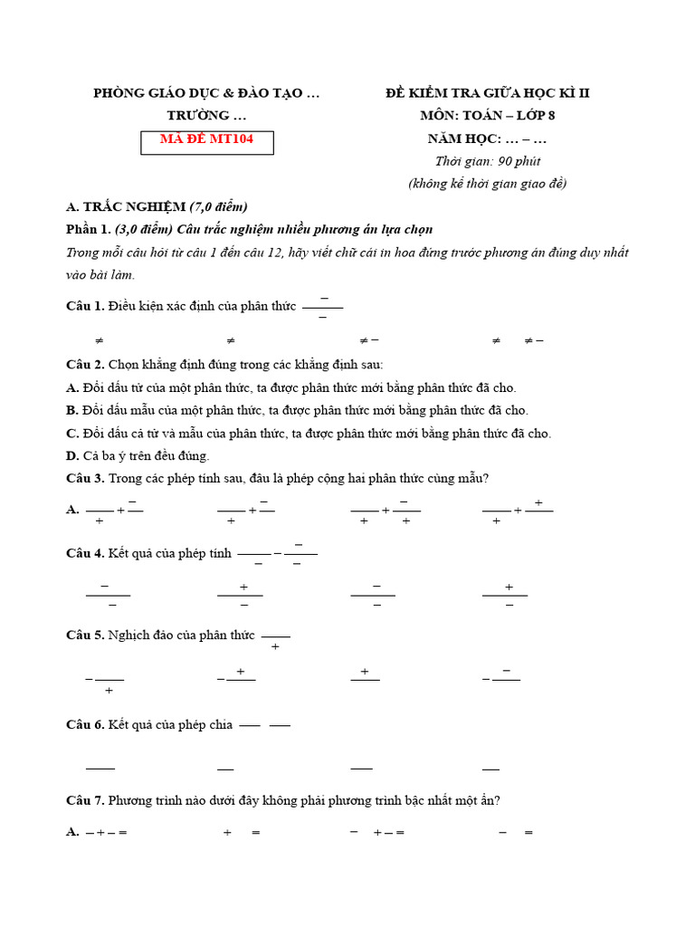 ĐỀ 04 - TOÁN 8 GKII - KNTT | PDF
