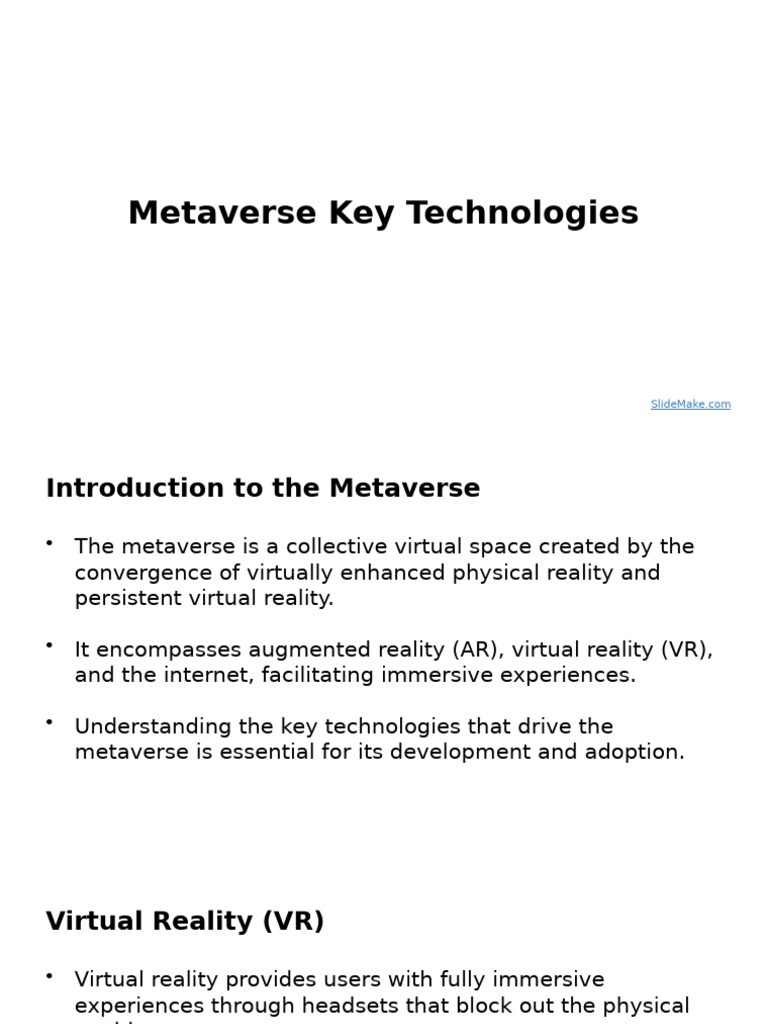 Metaverse Key Technologies | PDF