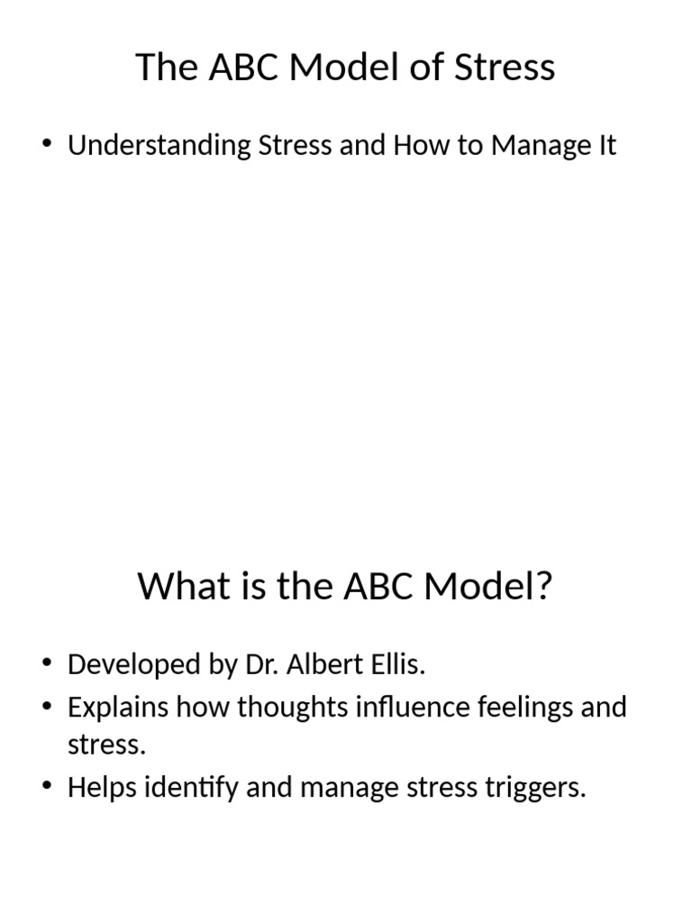 ABC Model for Stress Management | PDF