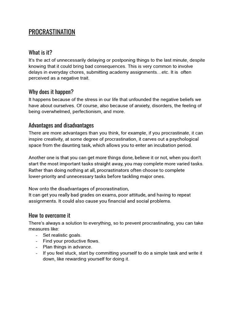 Procrastination | PDF