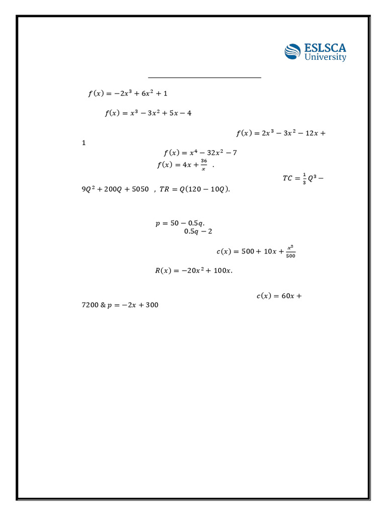 Tutorial 5-Differentiation Practice Problems | PDF