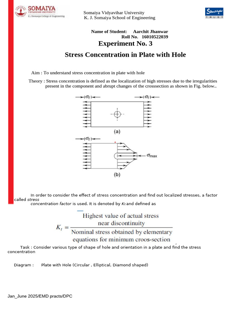 Stress Concentrationin Plate | PDF | Stress (Mechanics) | Continuum ...