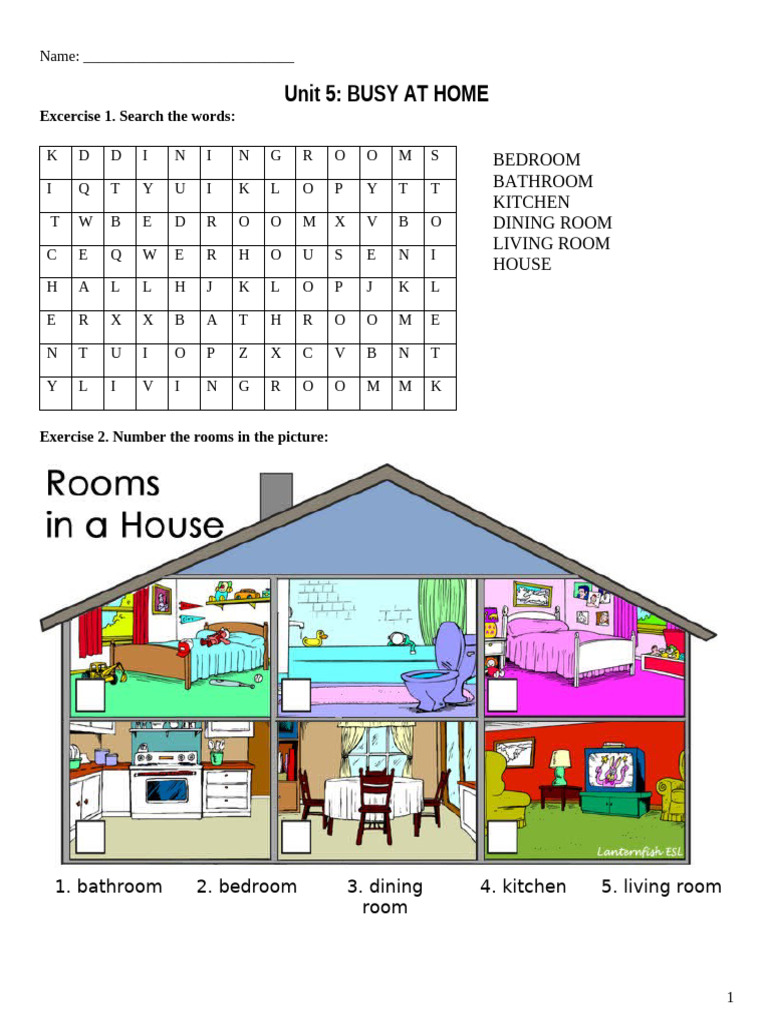 Unit 5 - Activites and Rooms | PDF | Home | Room