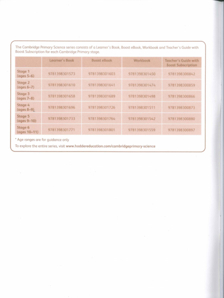 Cambridge Primary Science SE Workbook 6 | PDF