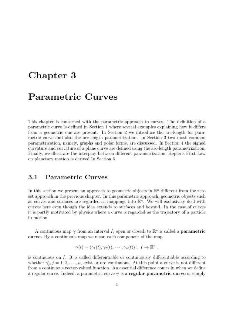 Understanding Parametric Curves | PDF | Coordinate System | Curvature