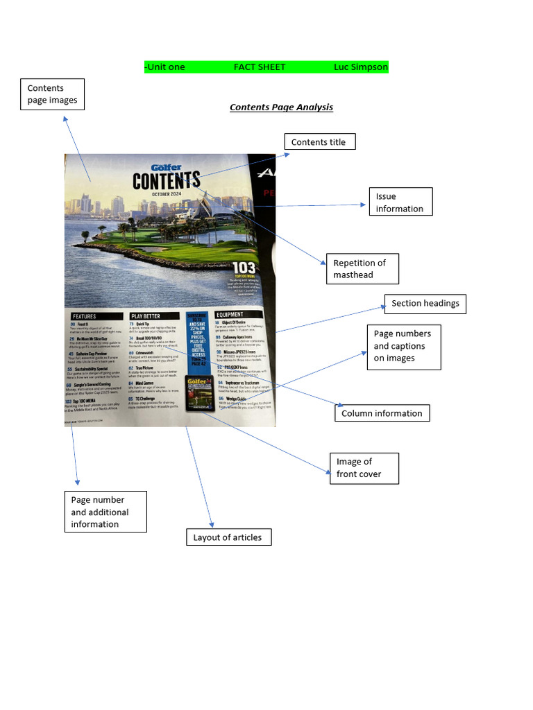 Magazine Contents Page Analysis | PDF | Page Layout | Typefaces