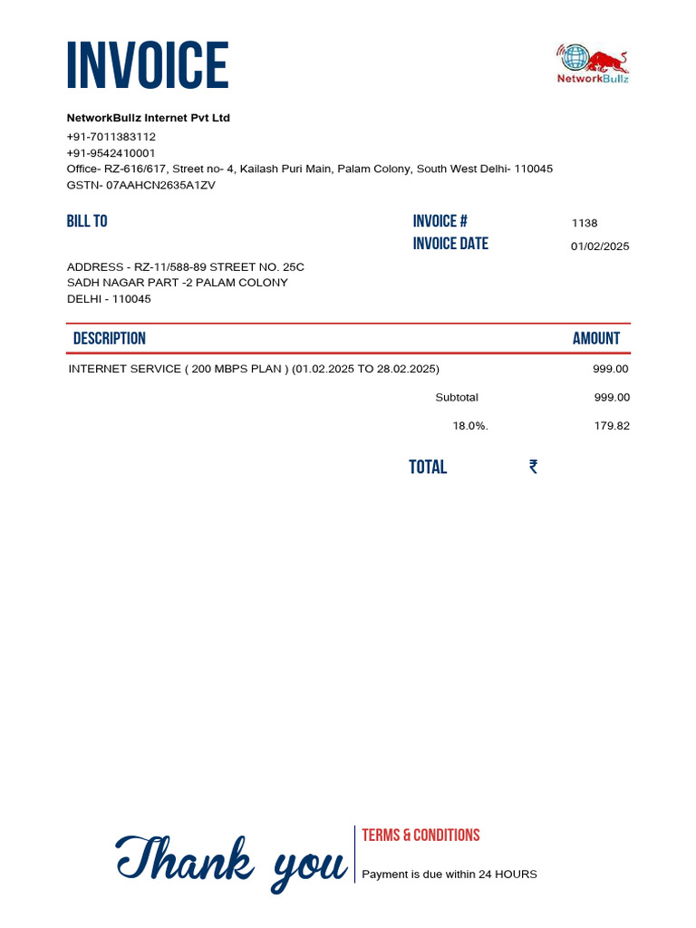 Internet Bill | PDF