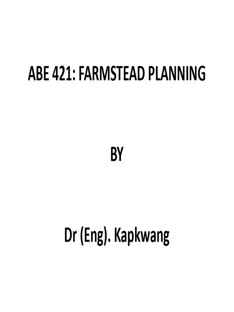 Lect 2b - Farmstead Planning-1 | PDF | Wound | Farms