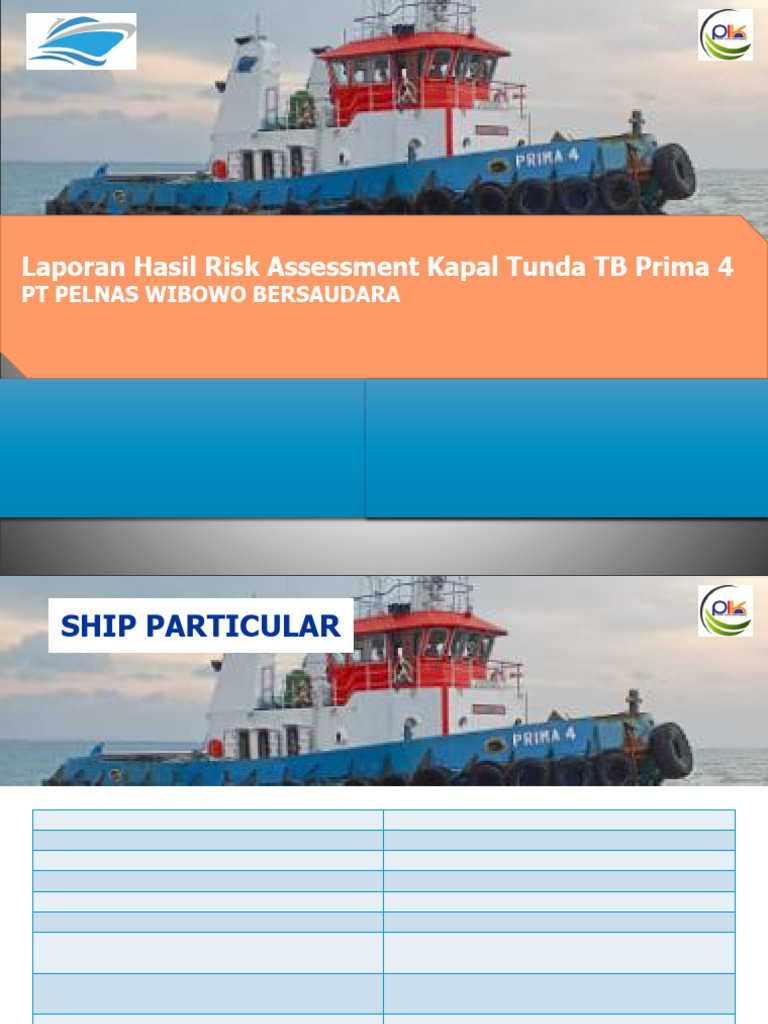 Laporan Hasil Risk Assessment Kapal Tunda Prima 4 | PDF