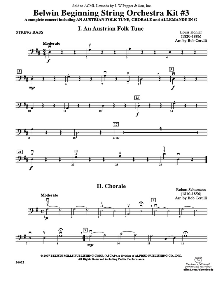 Legato DMC - Belwin Beginning String Orchestra Kit #3 - String Bass | PDF