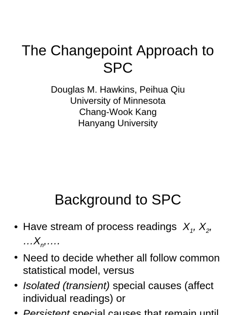Changepoint Model for SPC Analysis | PDF | Estimator | Scientific Method
