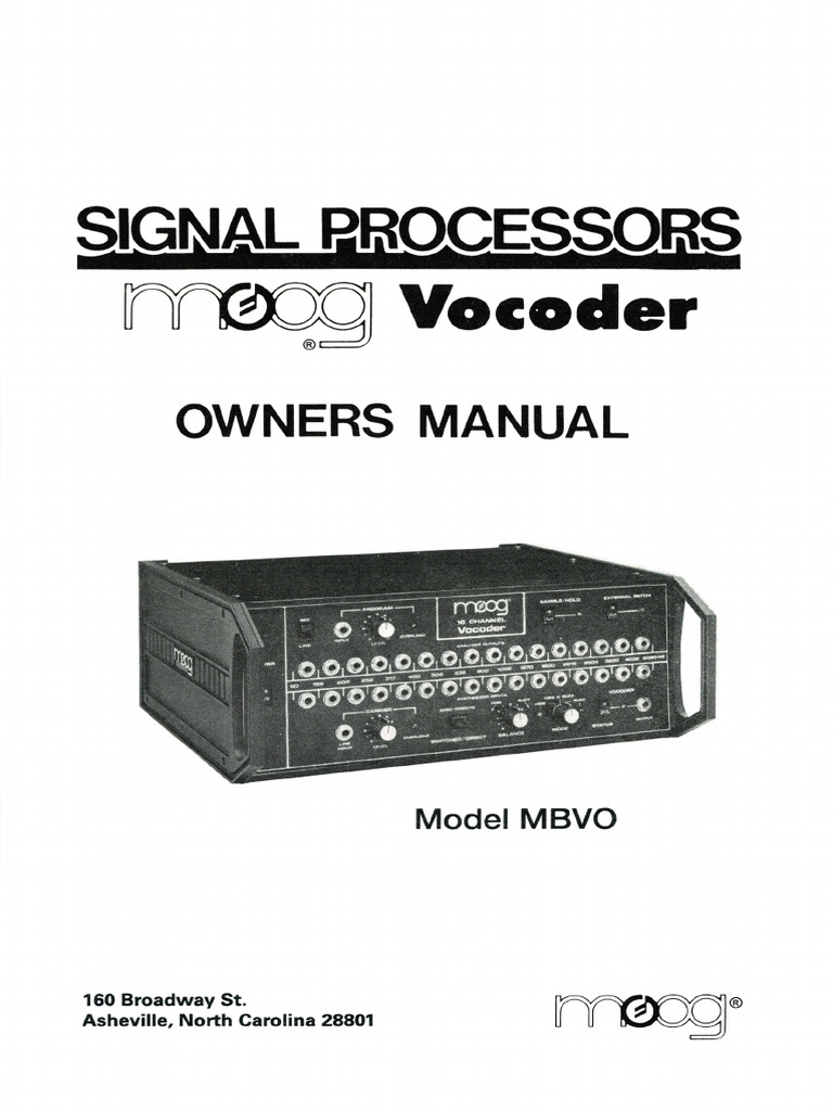 Moog Vocoder Manual Web | PDF
