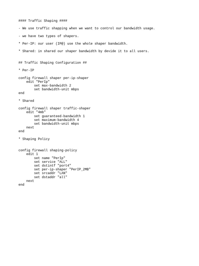 Traffic Shaping Configuration Guide | PDF