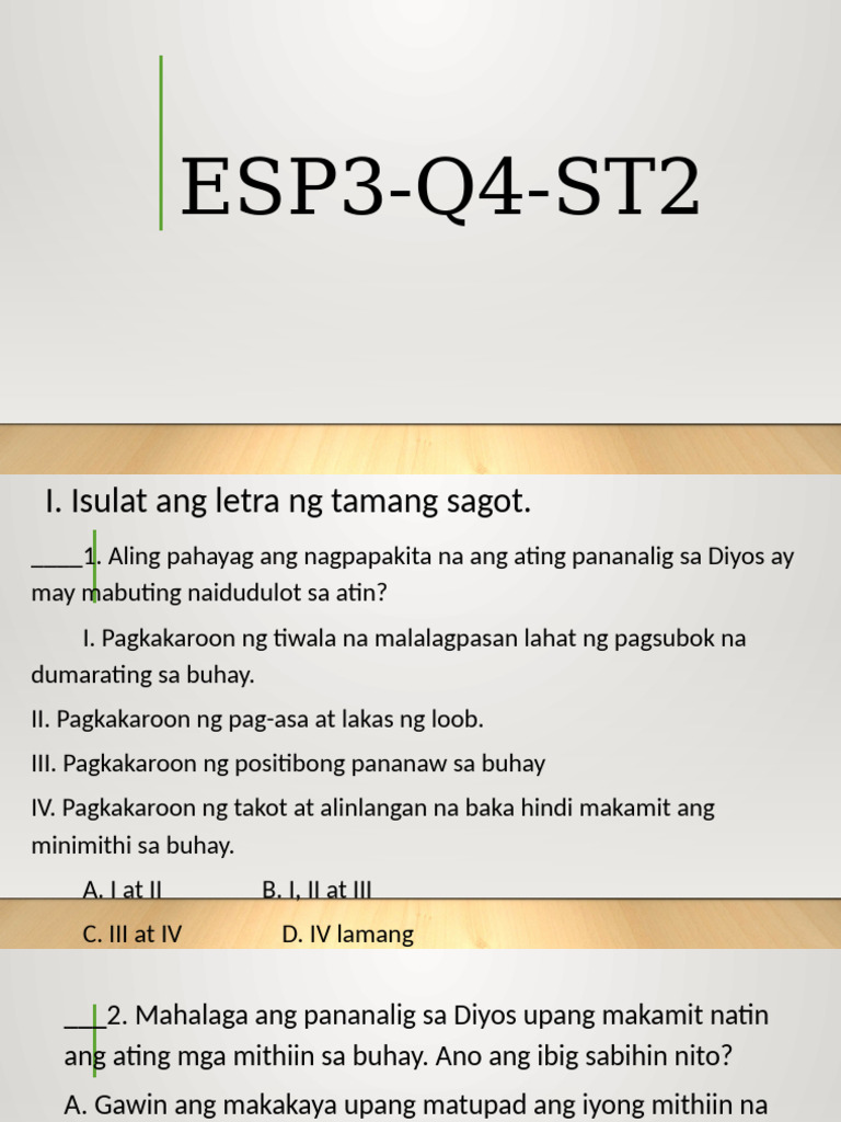 Esp3 Q4 ST2 | PDF