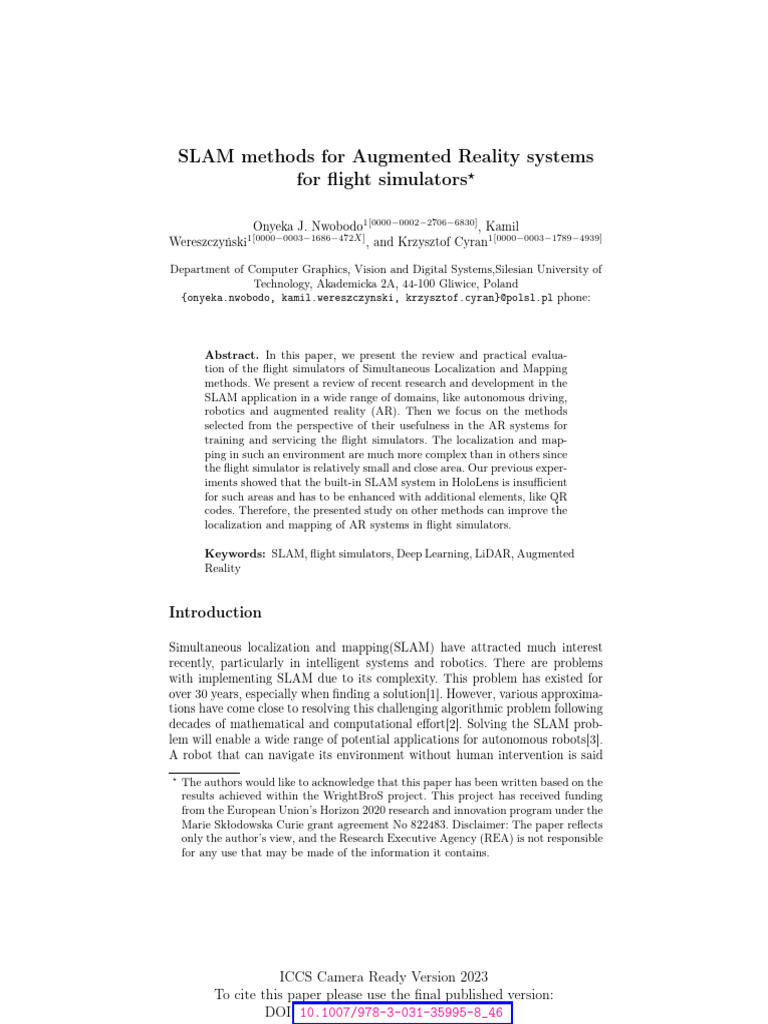 SLAM Methods For Augmented Reality Systems | PDF | Deep Learning ...