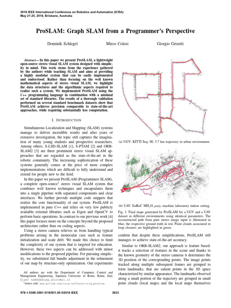 ProSLAM Graph SLAM From A Programmers Perspective | PDF | Computing