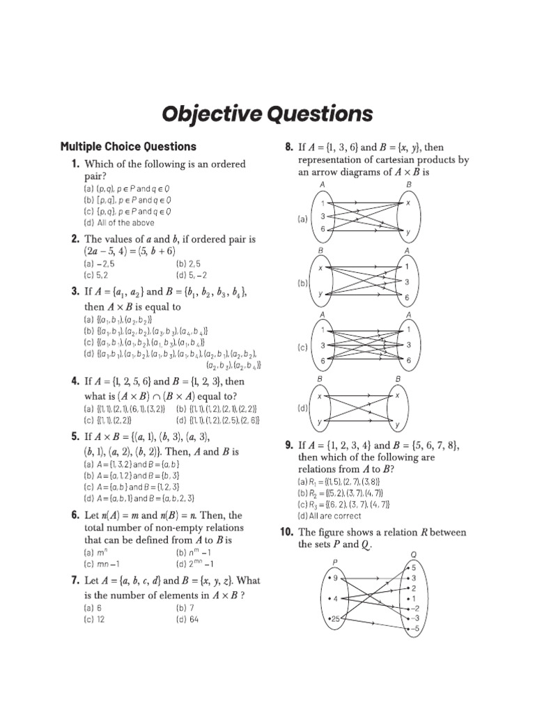Mcq Relationandfunction Pdf 3748