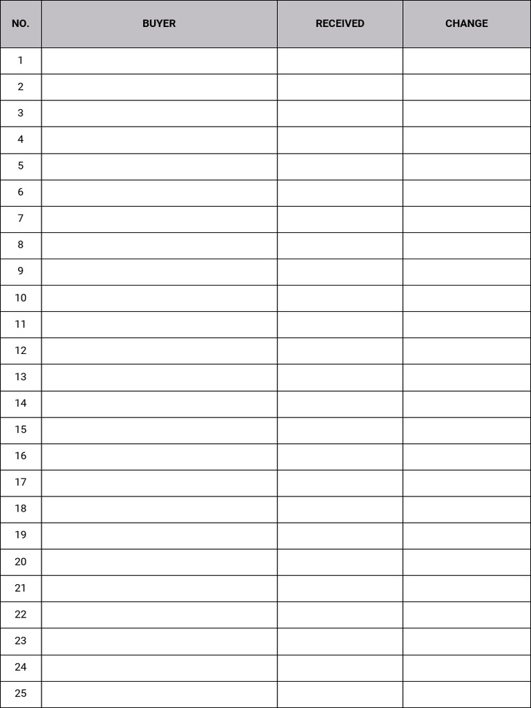 White Minimalist Sign Up Sheet Document | PDF