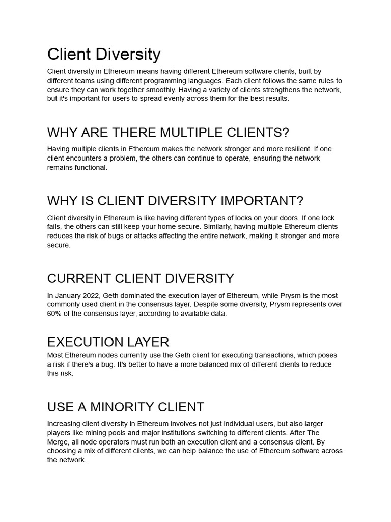 Client Diversity | PDF