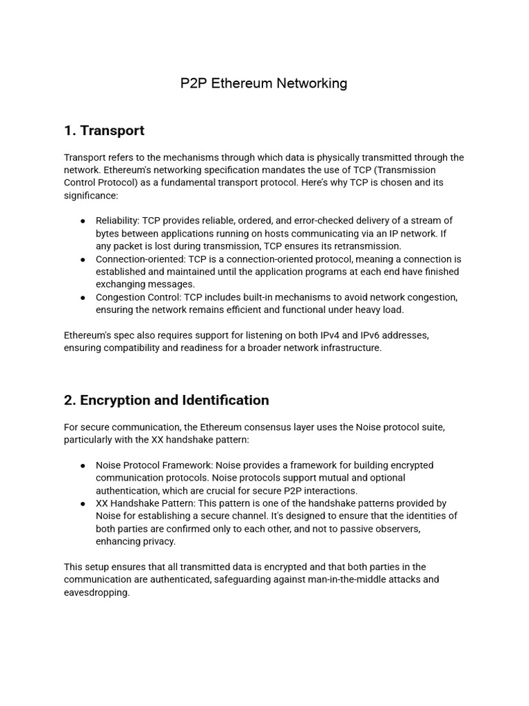 P2P Ethereum Networking | PDF | Transmission Control Protocol | Computer Network