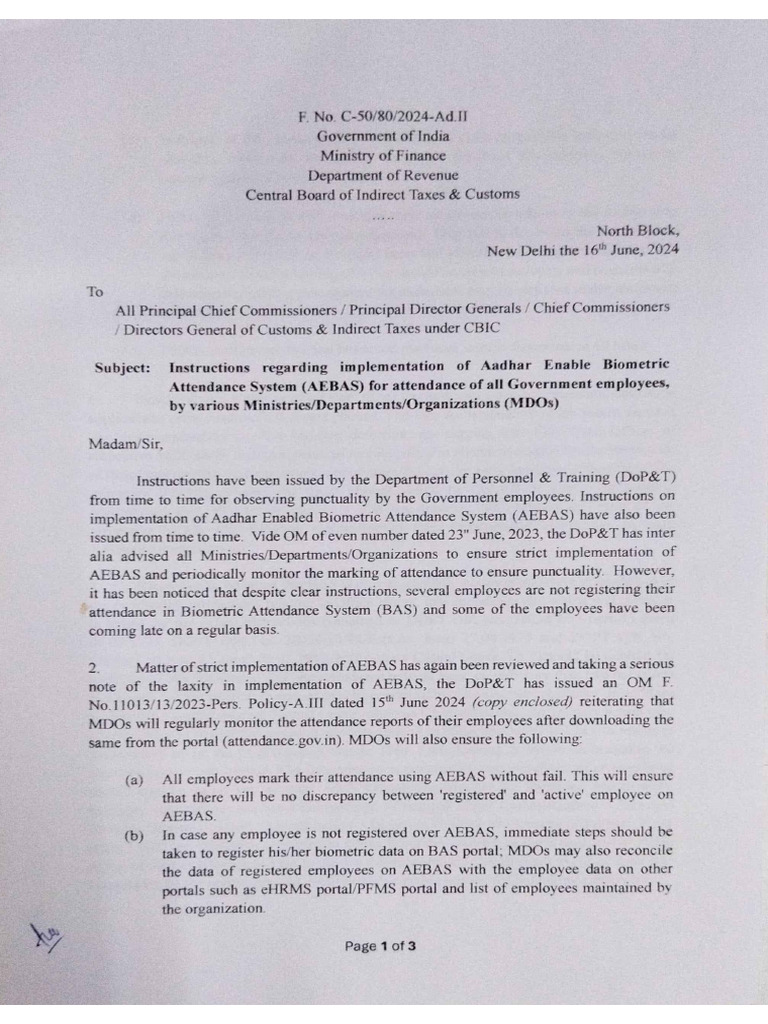 Circular Regarding Attendance | PDF