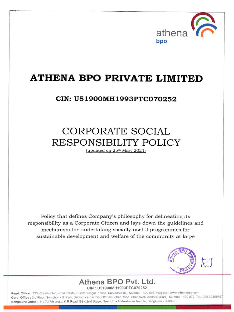 CSR Policy | PDF