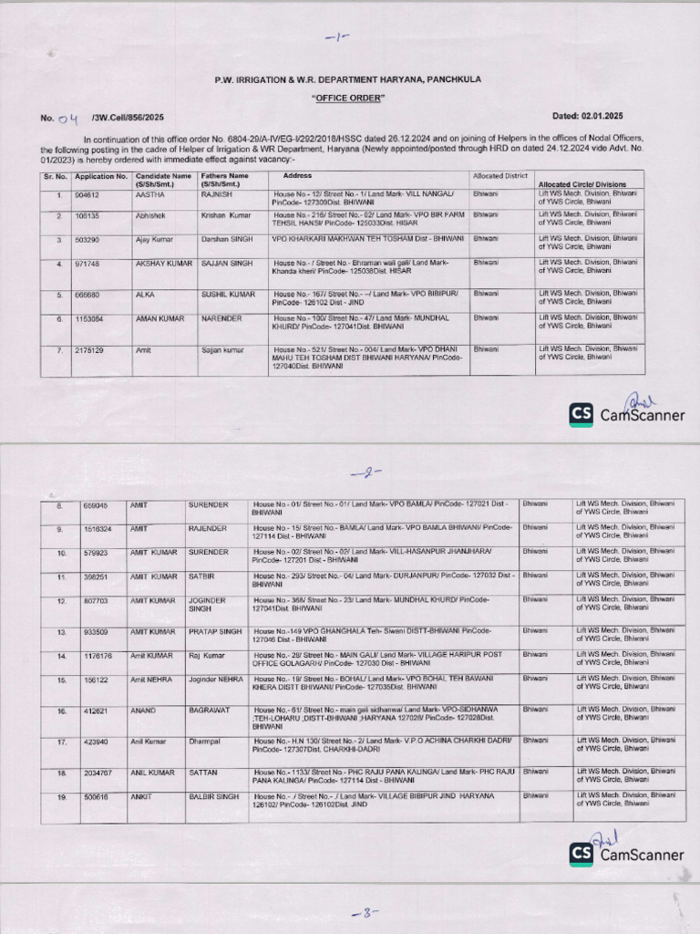 Helper Posting Order - Compressed | PDF