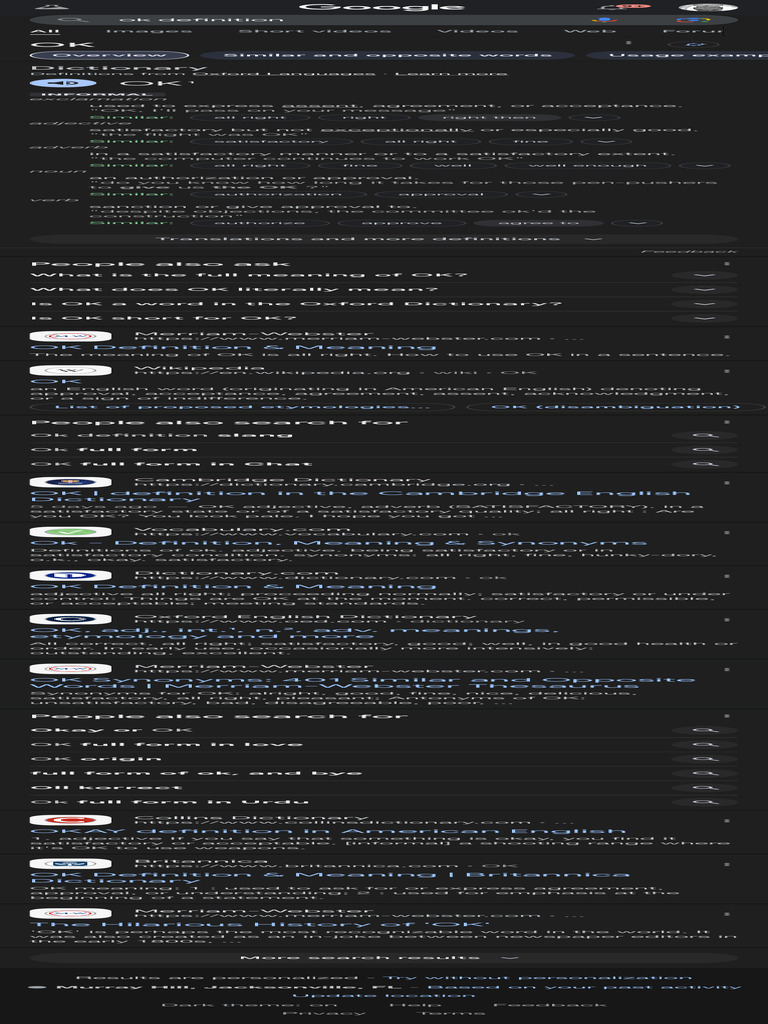 Ok Definition - Google Search | PDF | Dictionary | English Language