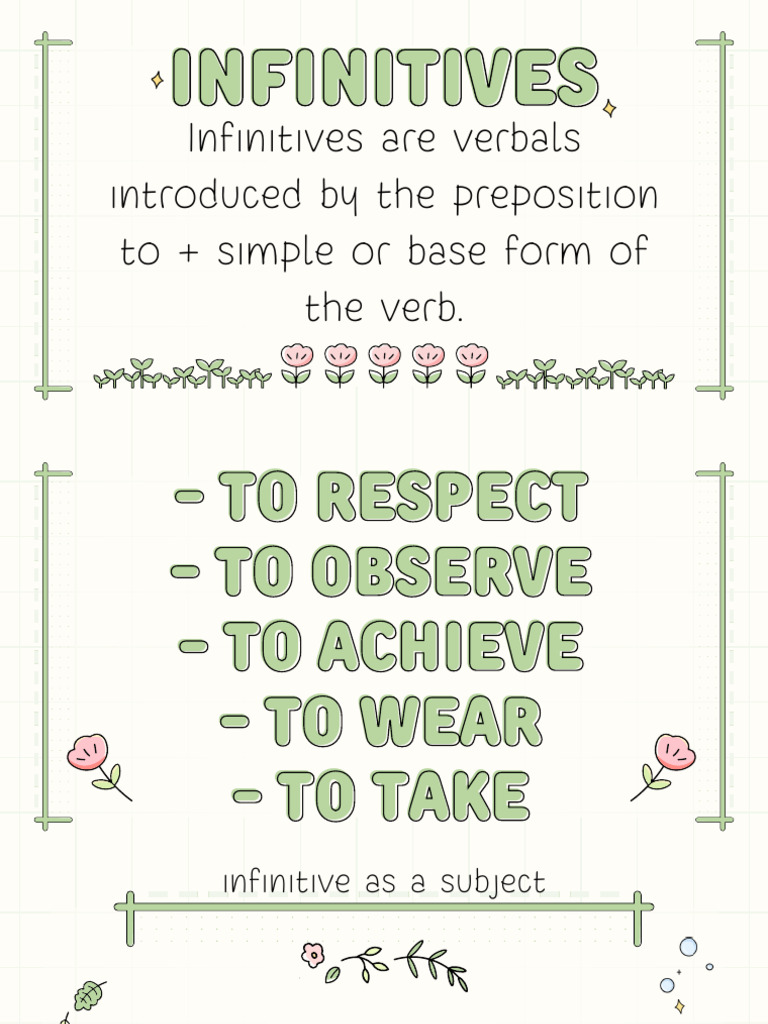 Understanding Infinitives in English | PDF