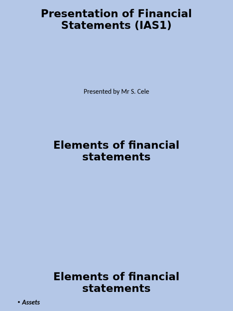 Lecture Notes-Presentation of Financial Statements | PDF | Liability ...