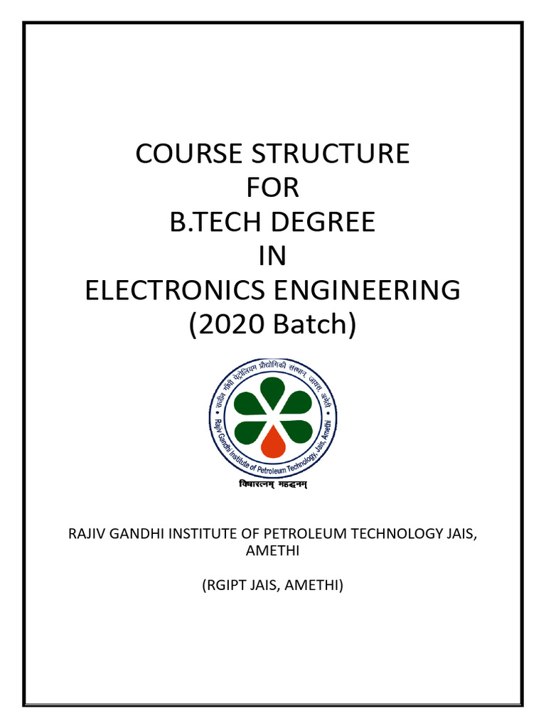 B.Tech Electronics Engineering Course Structure | PDF | Network Analysis (Electrical Circuits ...