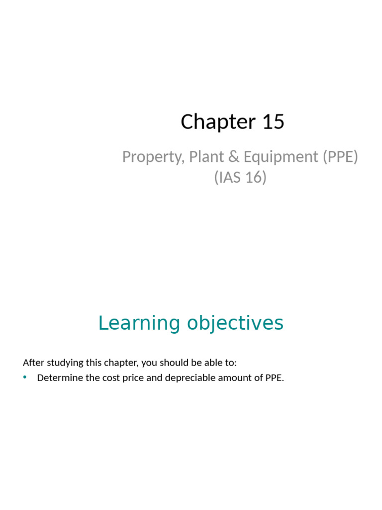 Lecture Presentation (PPE) | PDF | Depreciation | Book Value