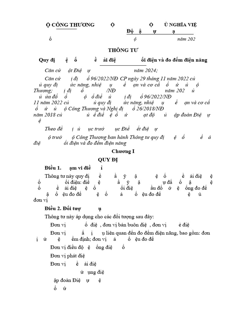 BCT TT 05 2025 Thong Tu Quy Dinh He Thong Truyen Tai Dien Phan Phoi Dien | PDF