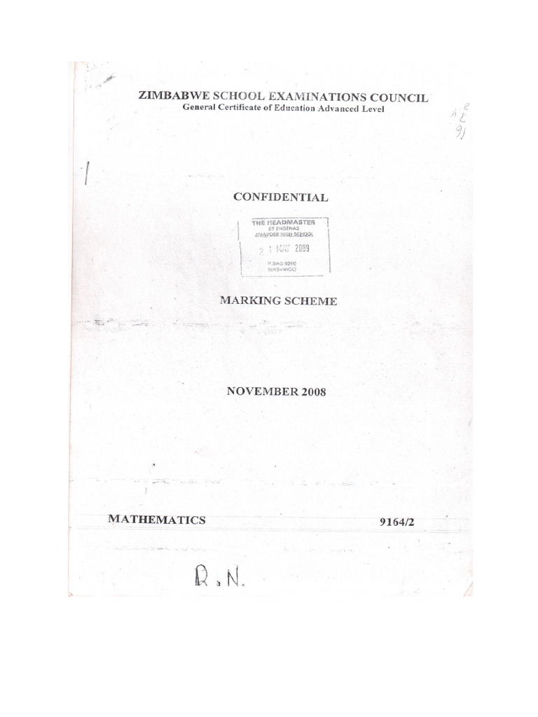 Nov 2008 p2 Ms Pure Math | PDF