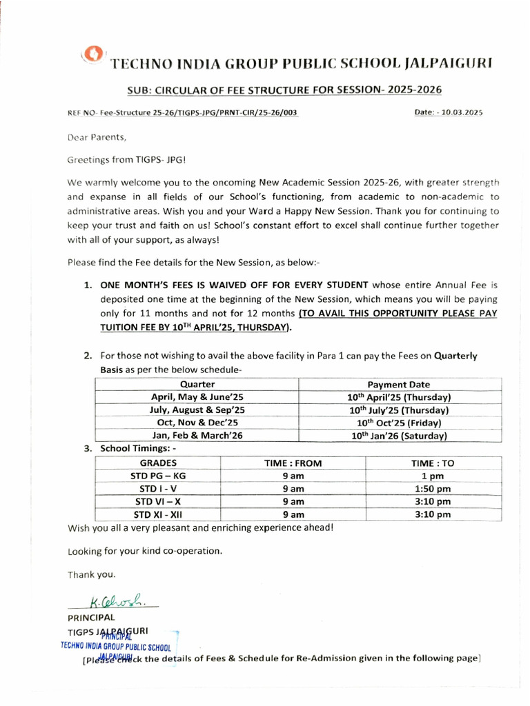 Readmission 25-26 Notification | PDF