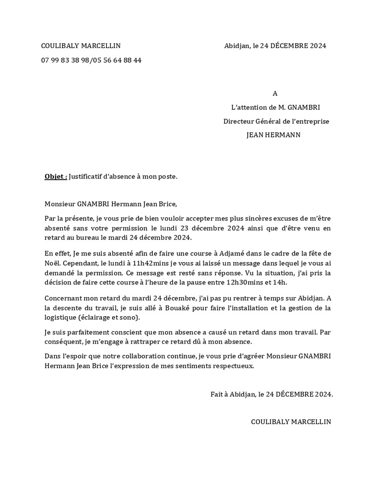 Demande d'explication | PDF