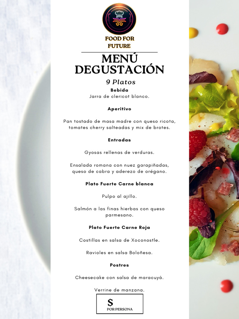 Ejemplo de Menú Degustación | PDF