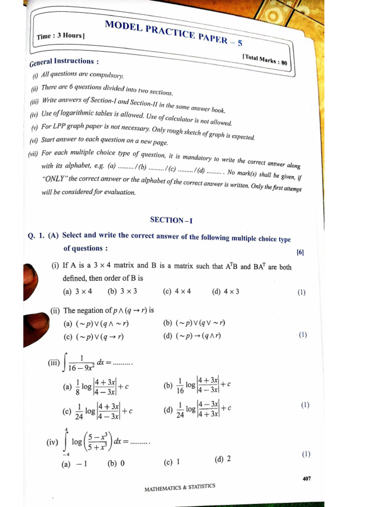 12th Math's Paper 5 | PDF