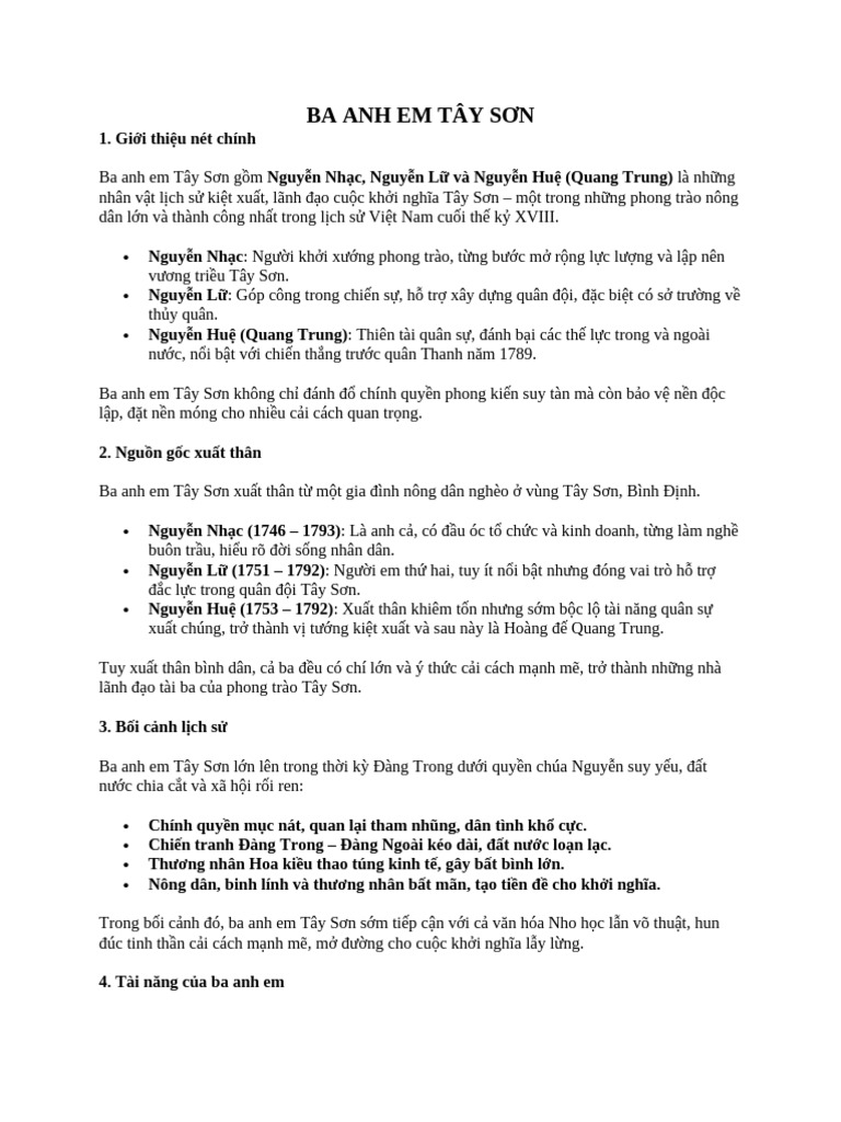 3 Anh em Tây Sơn | PDF